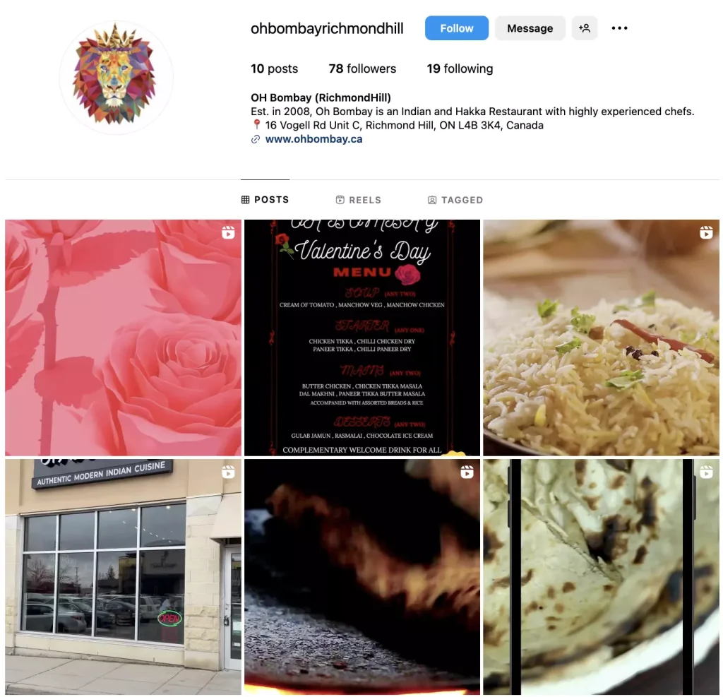 Contact Us | Oh Bombay Indian Restaurant Richmond Hill