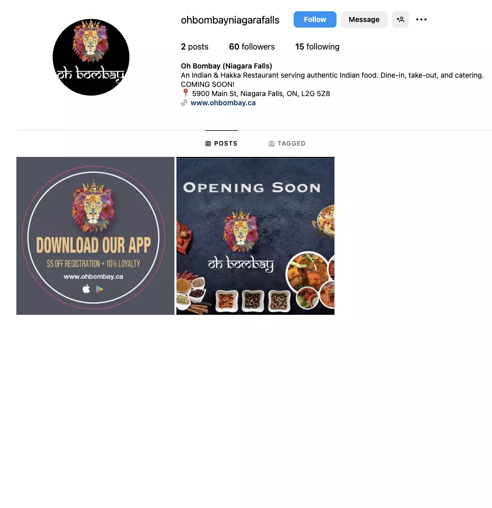 Indian and Hakka Restaurant | Oh Bombay Niagara Falls